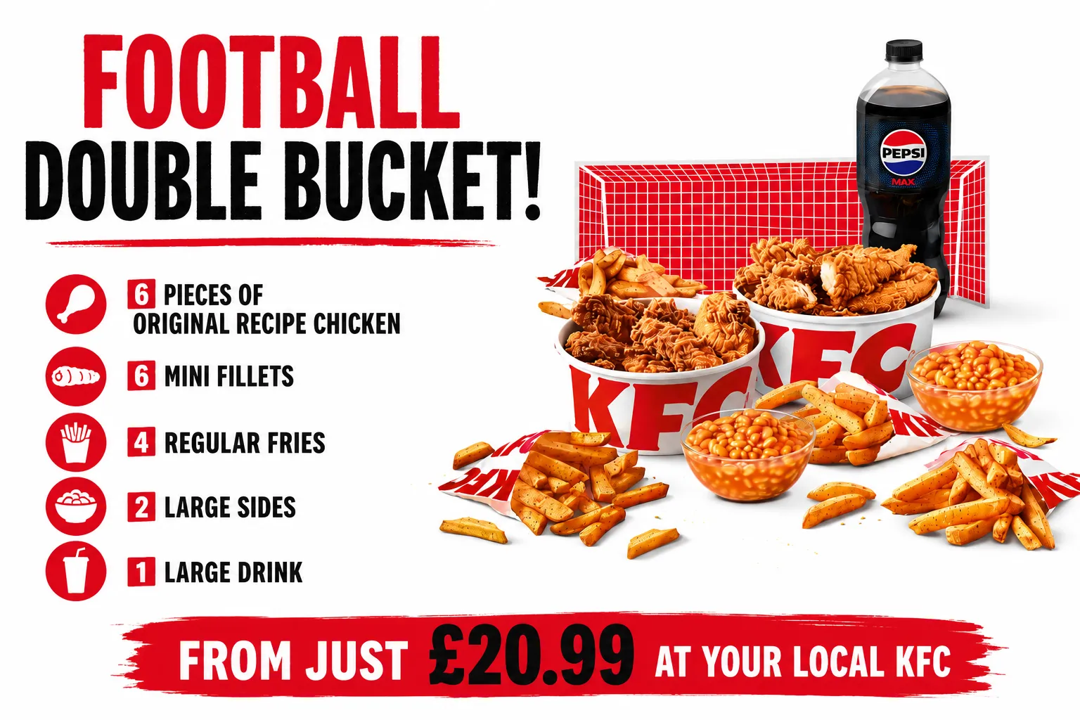 KFC Football Double Bucket Deal £20.99 – Limited Time Offer